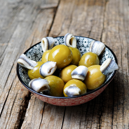 Exquisita Aceituna Rellena de Boquerón | Aceituna Gourmet - Aceitunas López